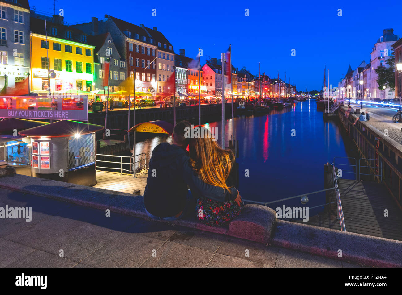 Tourist in Nyhavn, Copenhagen, Hovedstaden, Denmark, Northern Europe ...