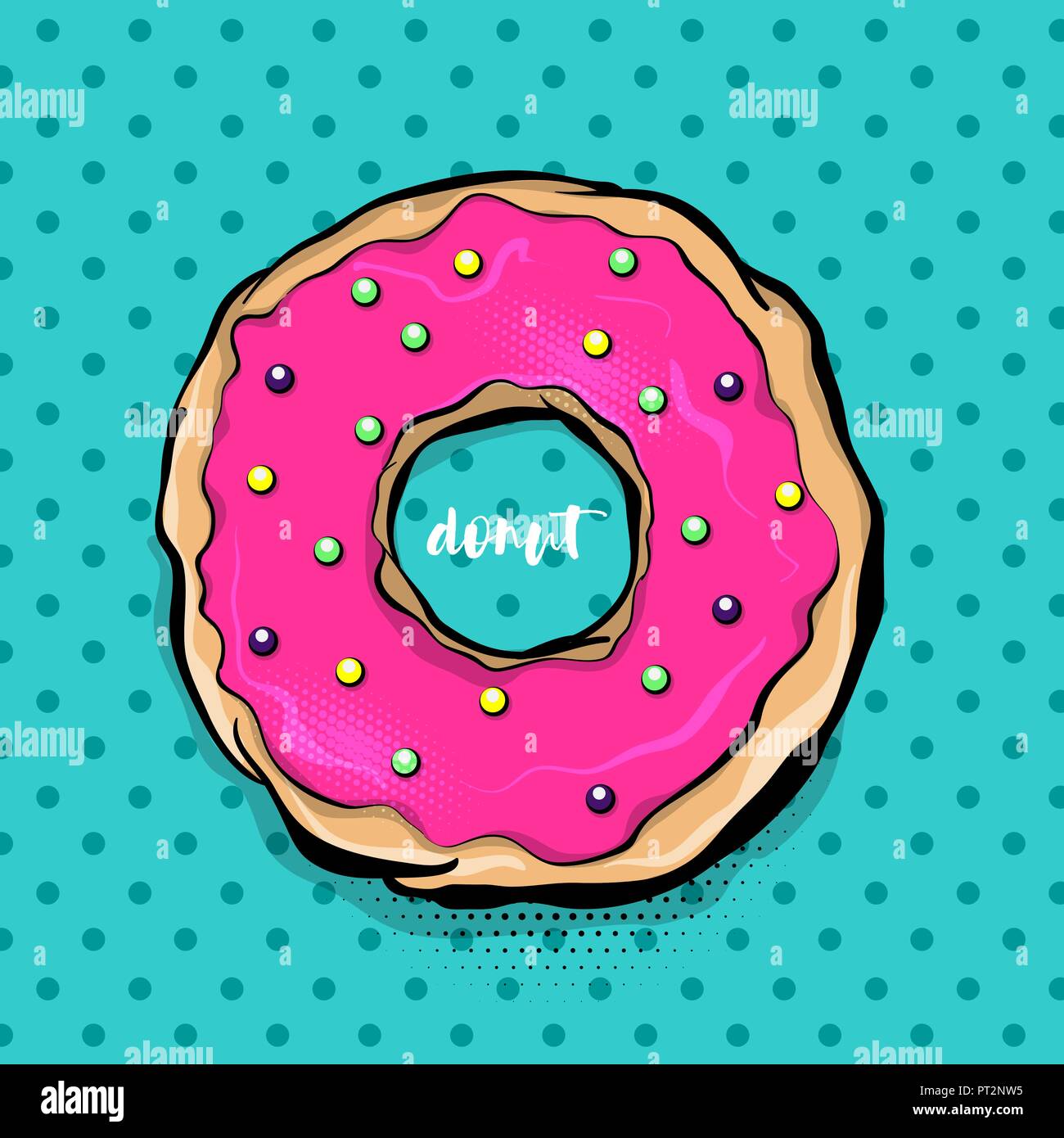 Doughnut donut cartoon pop art Stock Vector Image & Art - Alamy
