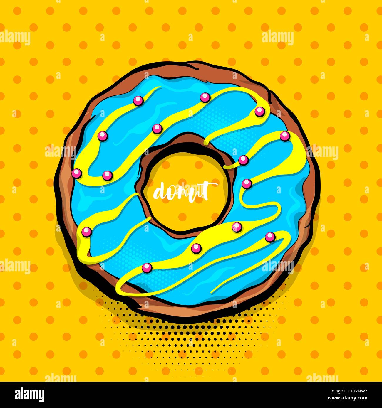 Vintage pop art donut hi-res stock photography and images - Alamy