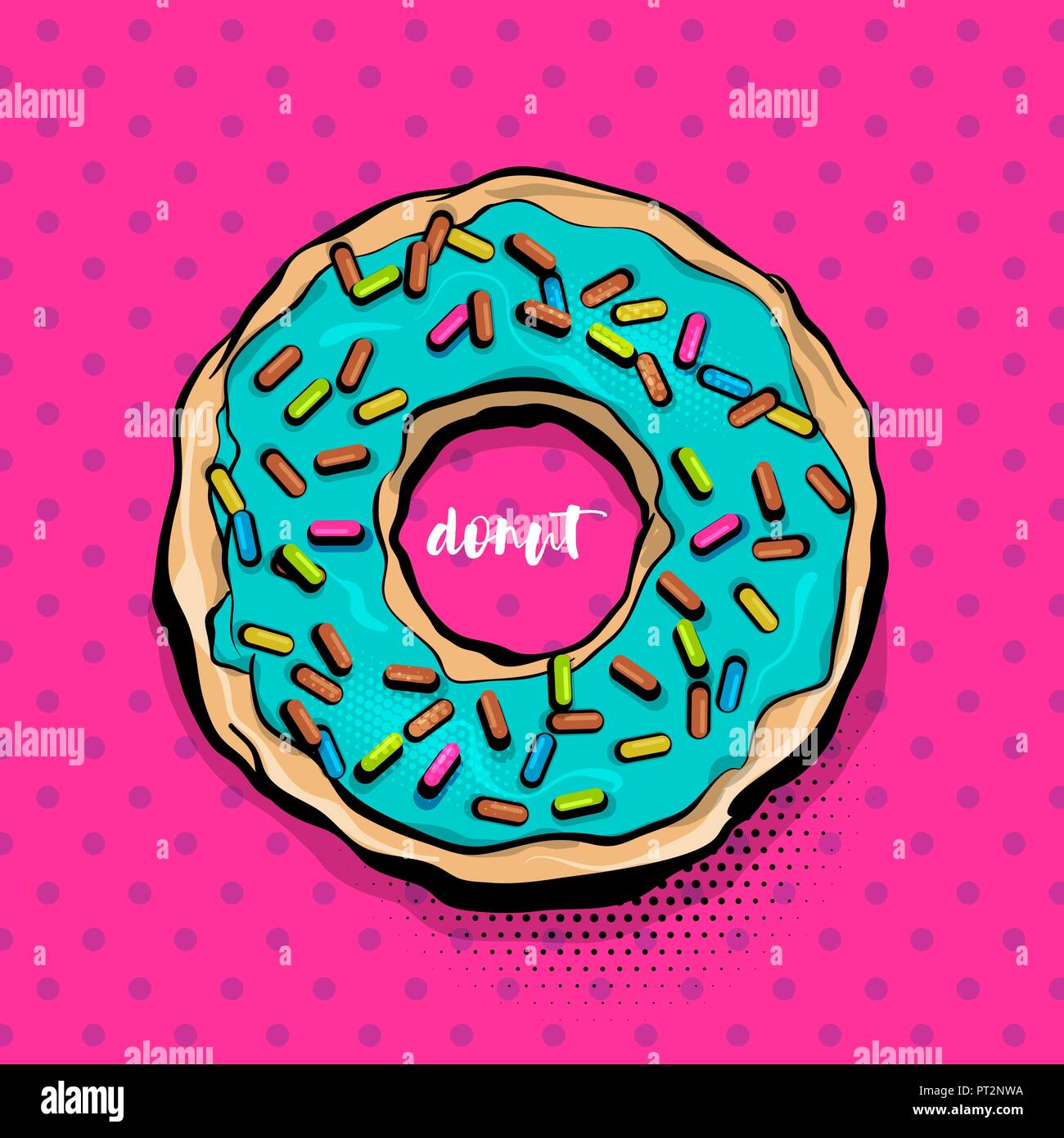 Doughnut donut cartoon pop art Stock Vector Image & Art - Alamy