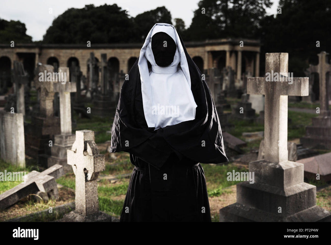 After hours immersive screening of The Nun at Brompton Cemetery ...