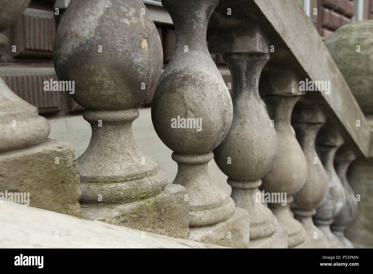 old stone balusters staircase handrail close-up Stock Photo - Alamy
