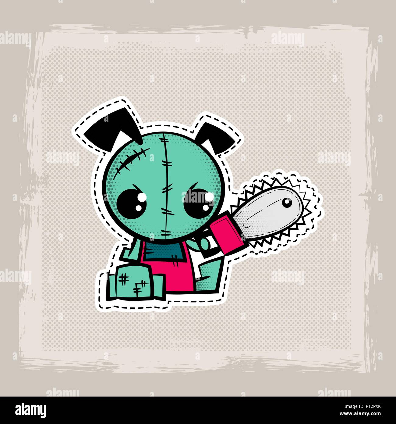 Halloween stitch dog zombie puppy voodoo doll Stock Vector Image & Art ...