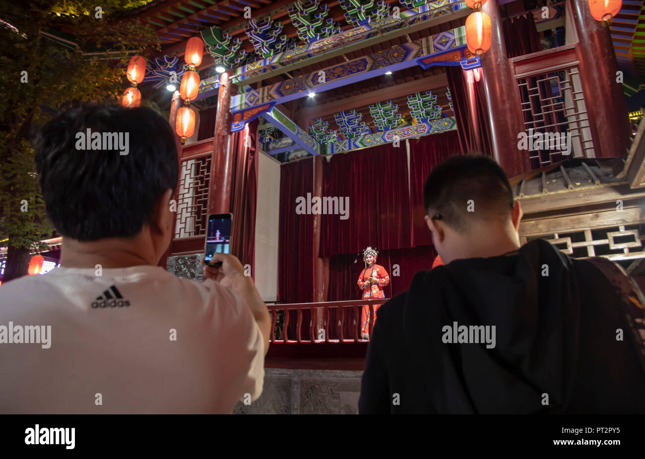 Xian, Shaanxi, China - September 9, 2018 : Tourists recording female ...