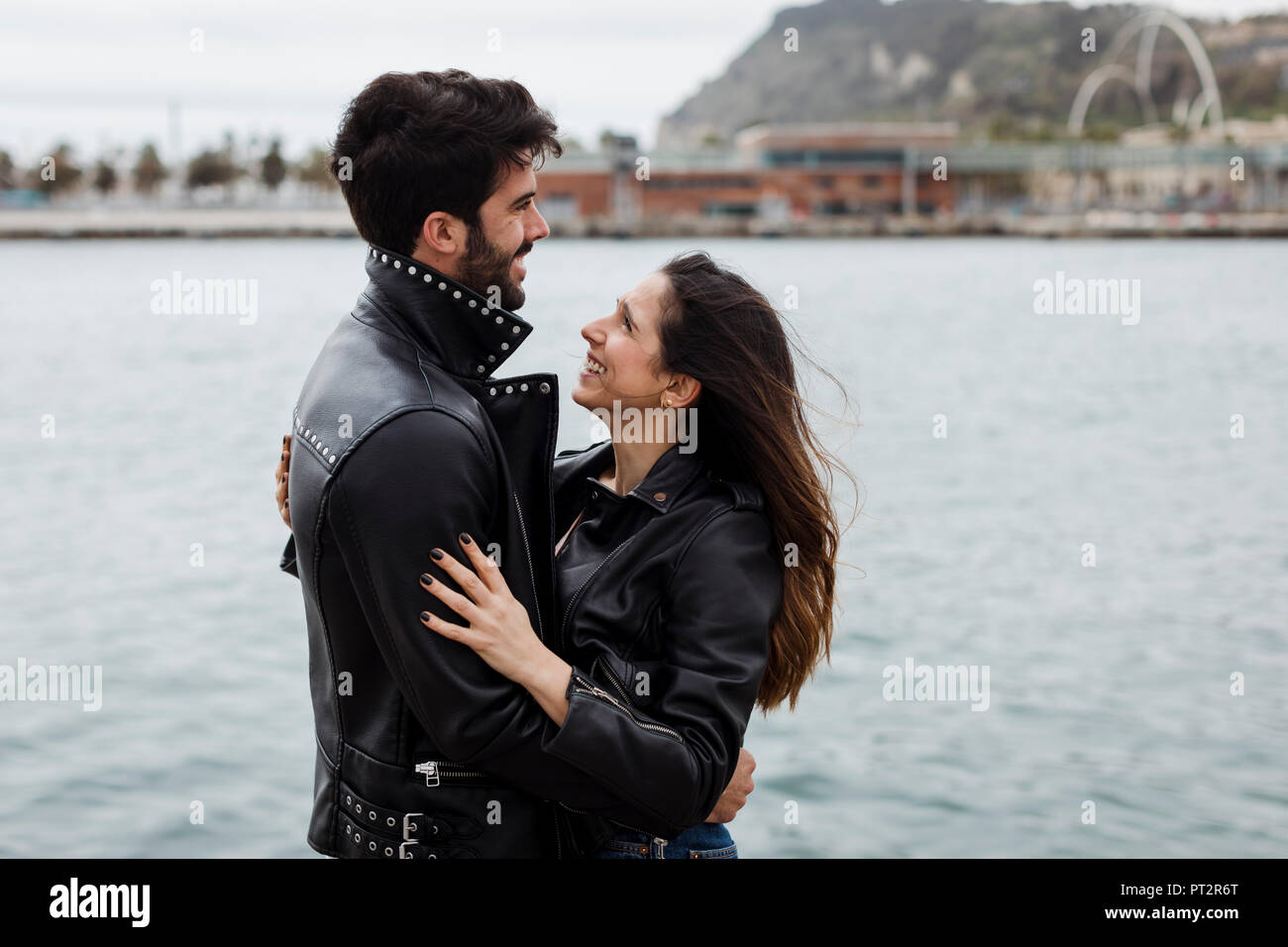 Two couples tourists hugging hi-res stock photography and images - Alamy