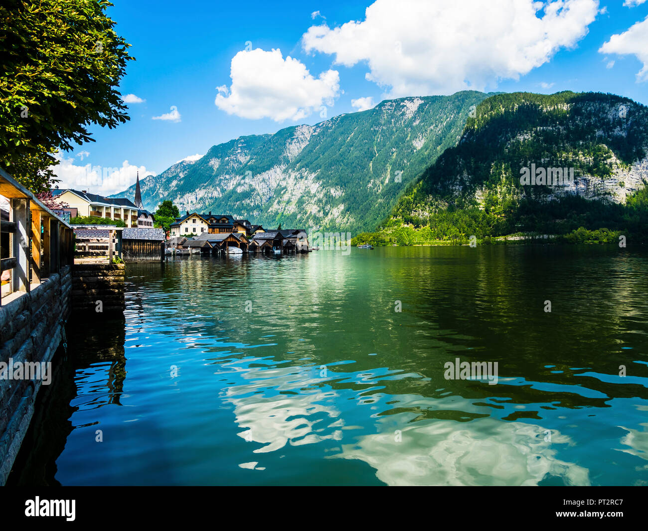Austria, Salzkammergut, Lake Hallstatt with Hallstadt Stock Photo - Alamy