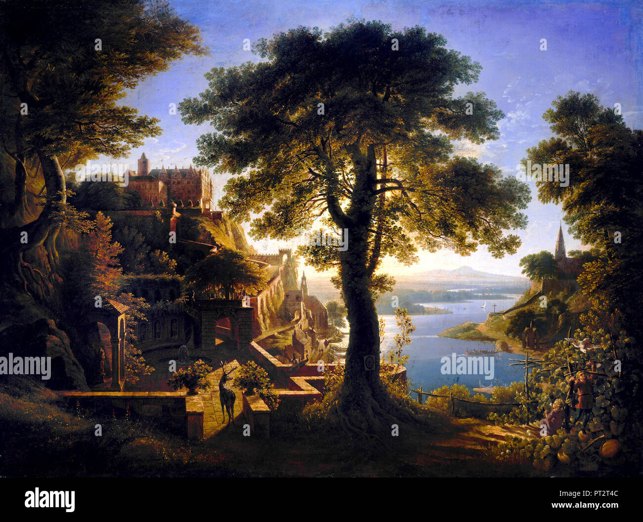 Karl Friedrich Schinkel, Castle by the River 1820 Oil on canvas, Alte ...