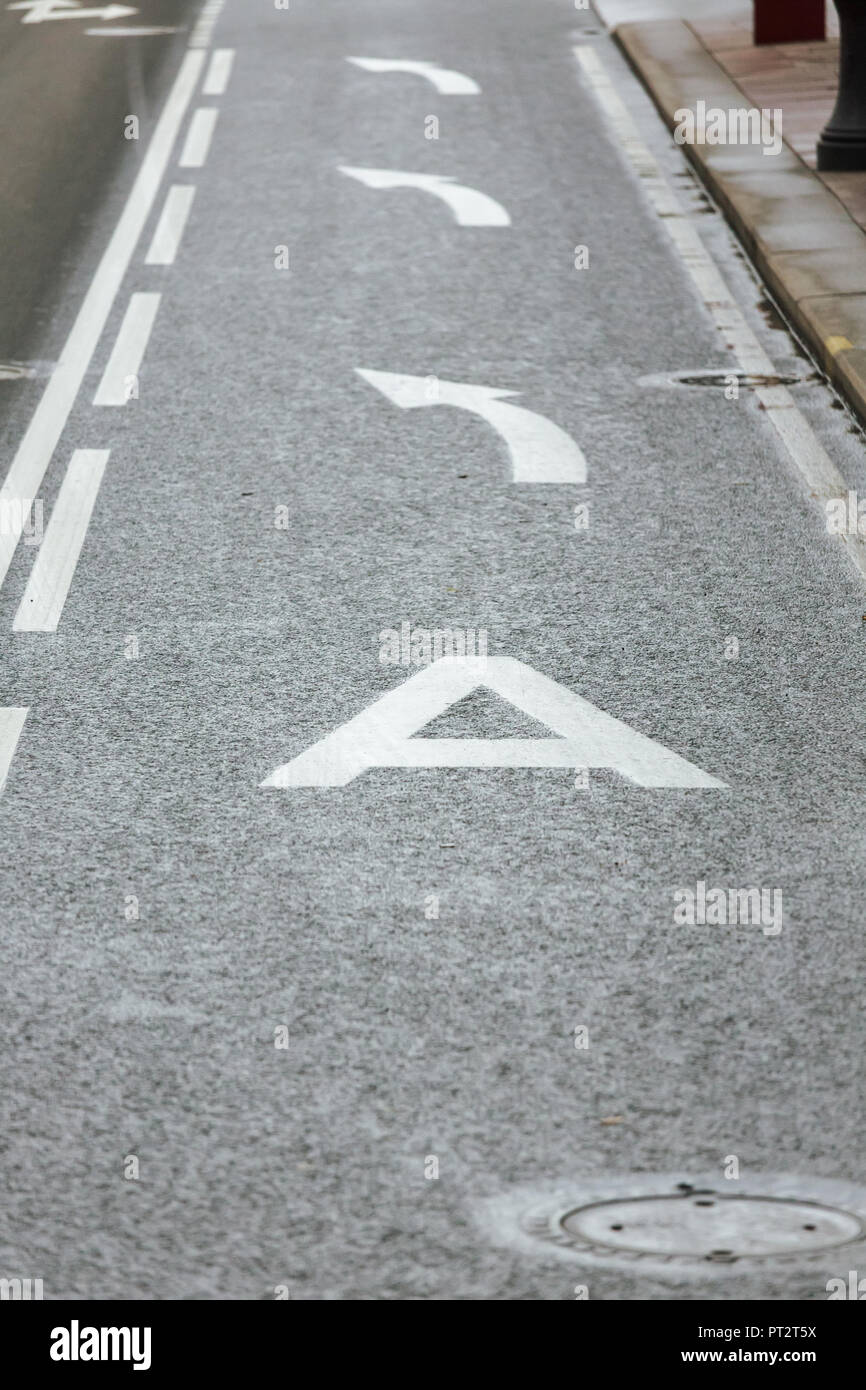 Dedicated bus lane Stock Photo - Alamy