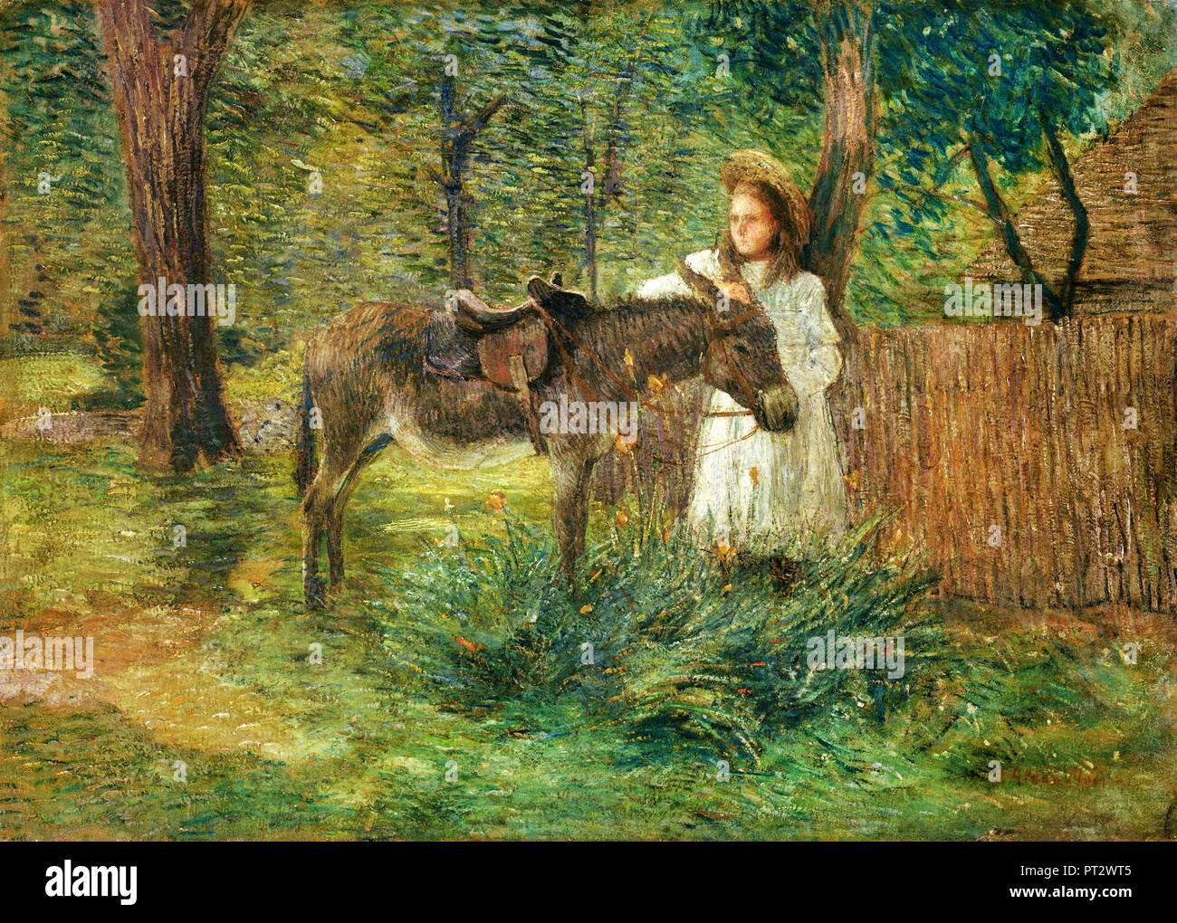 J. Alden Weir, After the Ride / Visiting Neighbors, Circa 1903 Oil on ...