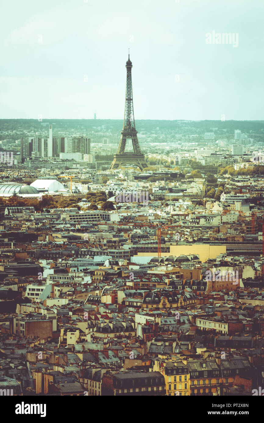 Overview of parisian architecture from above at summer hi-res stock ...