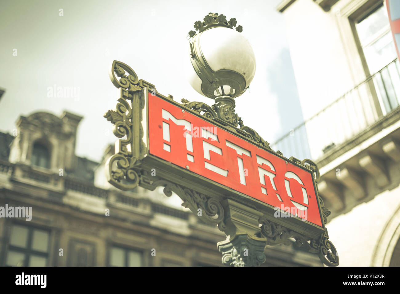 Metro Underground Sign in Paris, Paris Details, France, Europe Stock ...