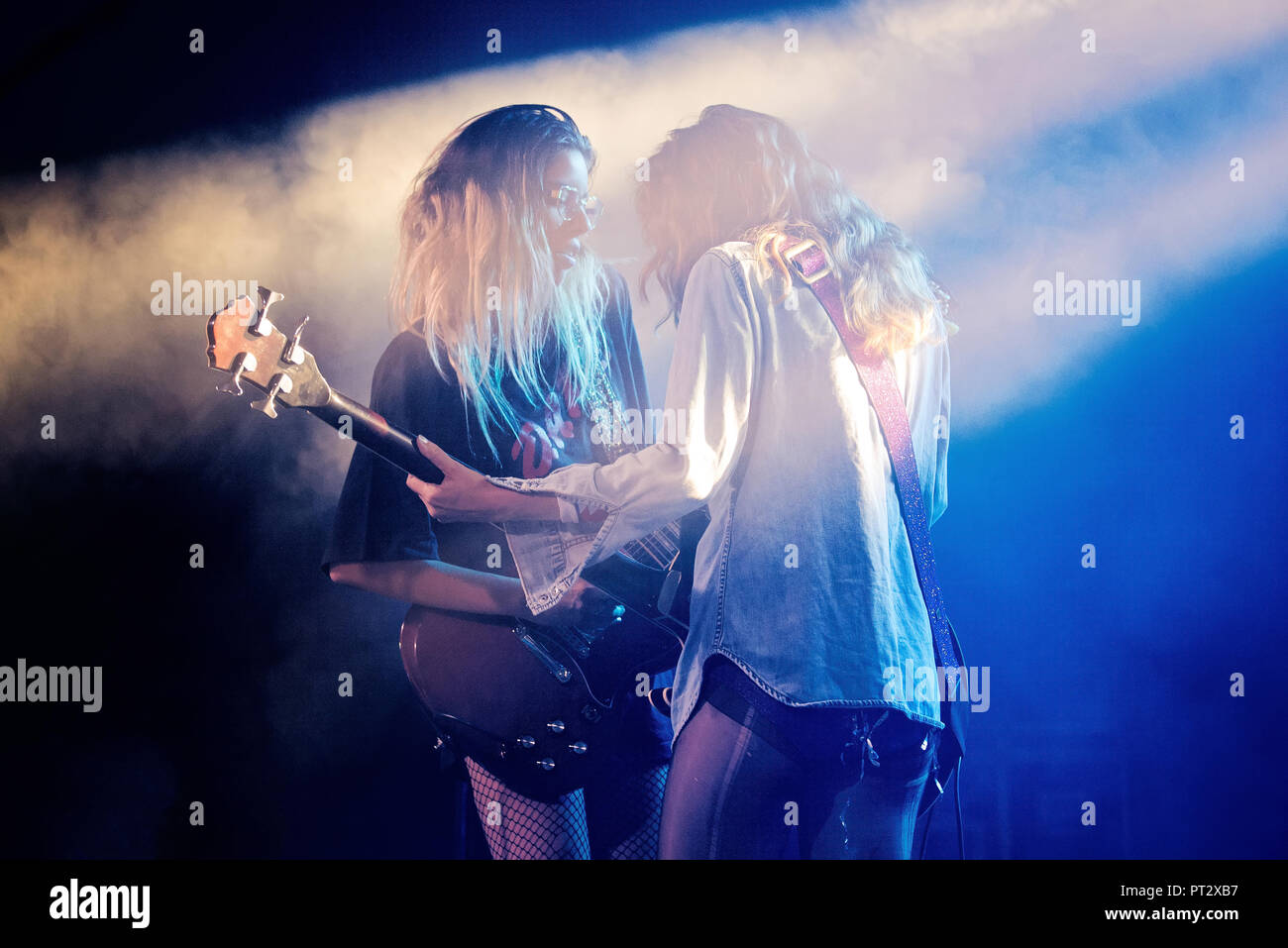 BARCELONA - SEP 23: Side Chick (Spanish female rock band) perform in ...