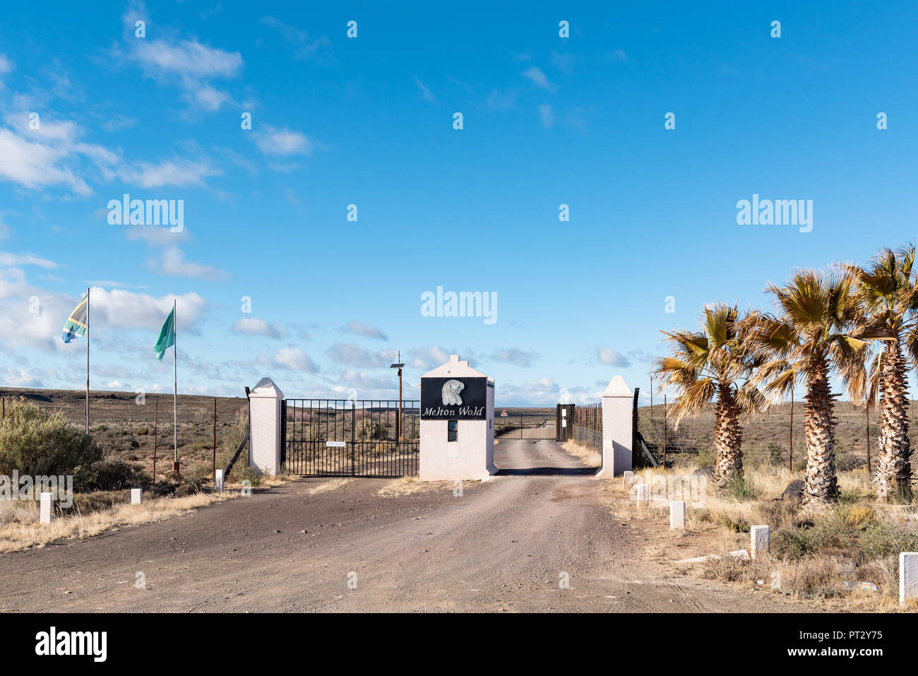 VICTORIA WEST, SOUTH AFRICA, AUGUST 7, 2018: Landscape on road R63 ...