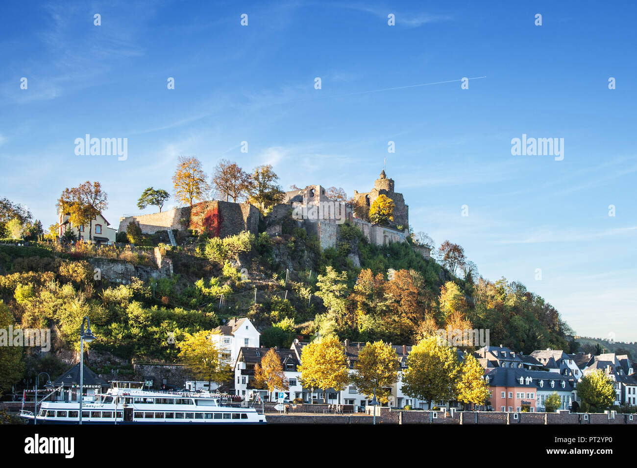 Germany, Rhineland-Palatinate, Saarburg on the Saar, Lower town Staden, castle ruin Stock Photo ...