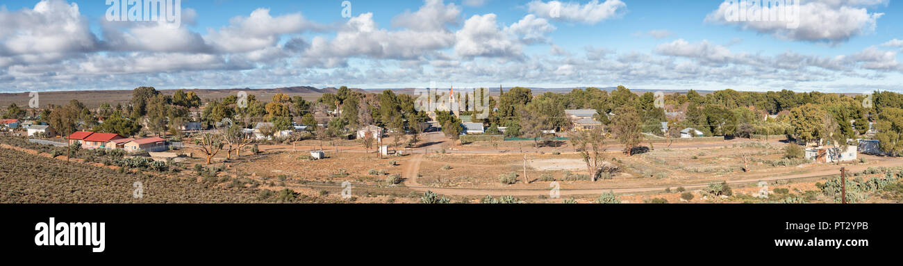LOXTON, SOUTH AFRICA, AUGUST 7, 2018: An aerial panorama of Loxton in ...