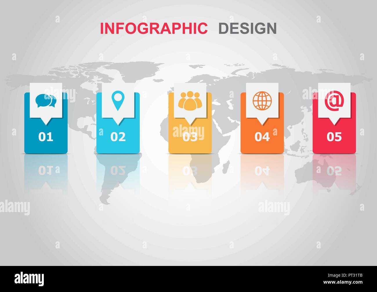 Infographic design template with reflect, stock vector Stock Vector ...