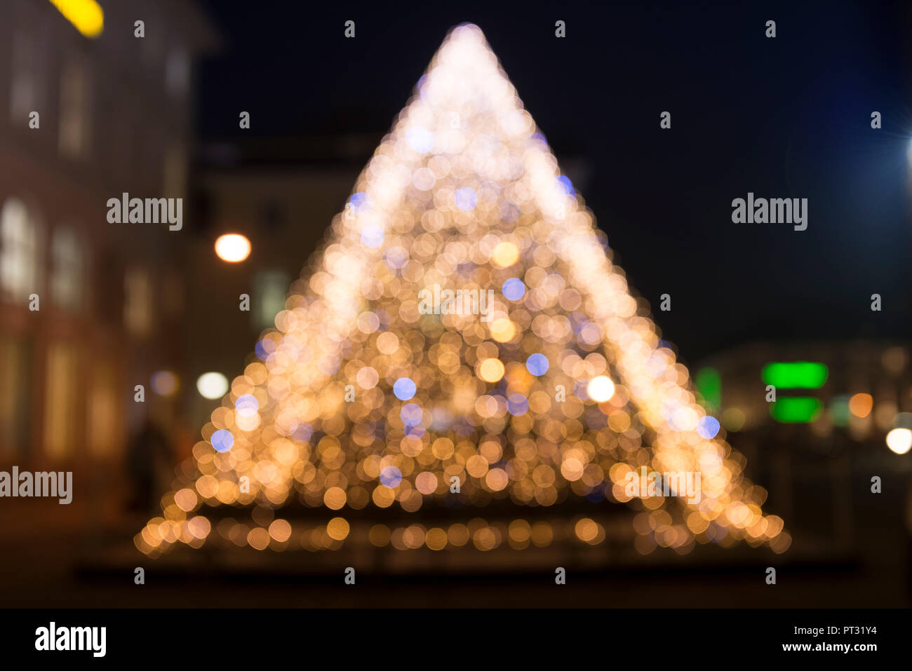 Blurred lights of a pyramid Stock Photo - Alamy