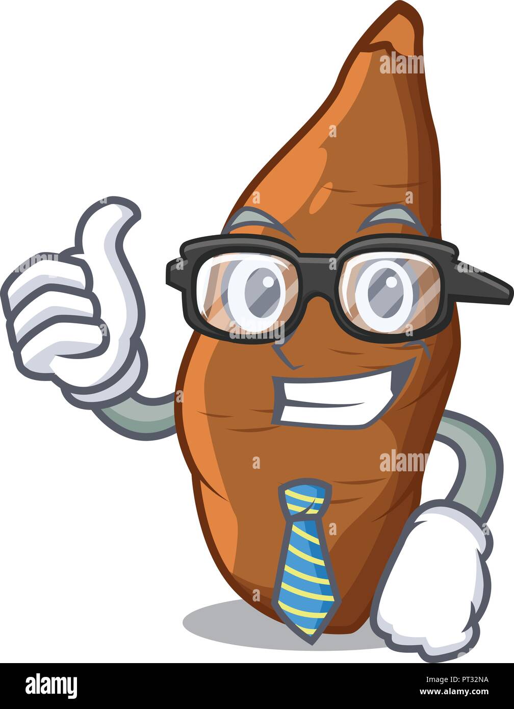 Businessman cassava root on the plate cartoon Stock Vector Image & Art ...