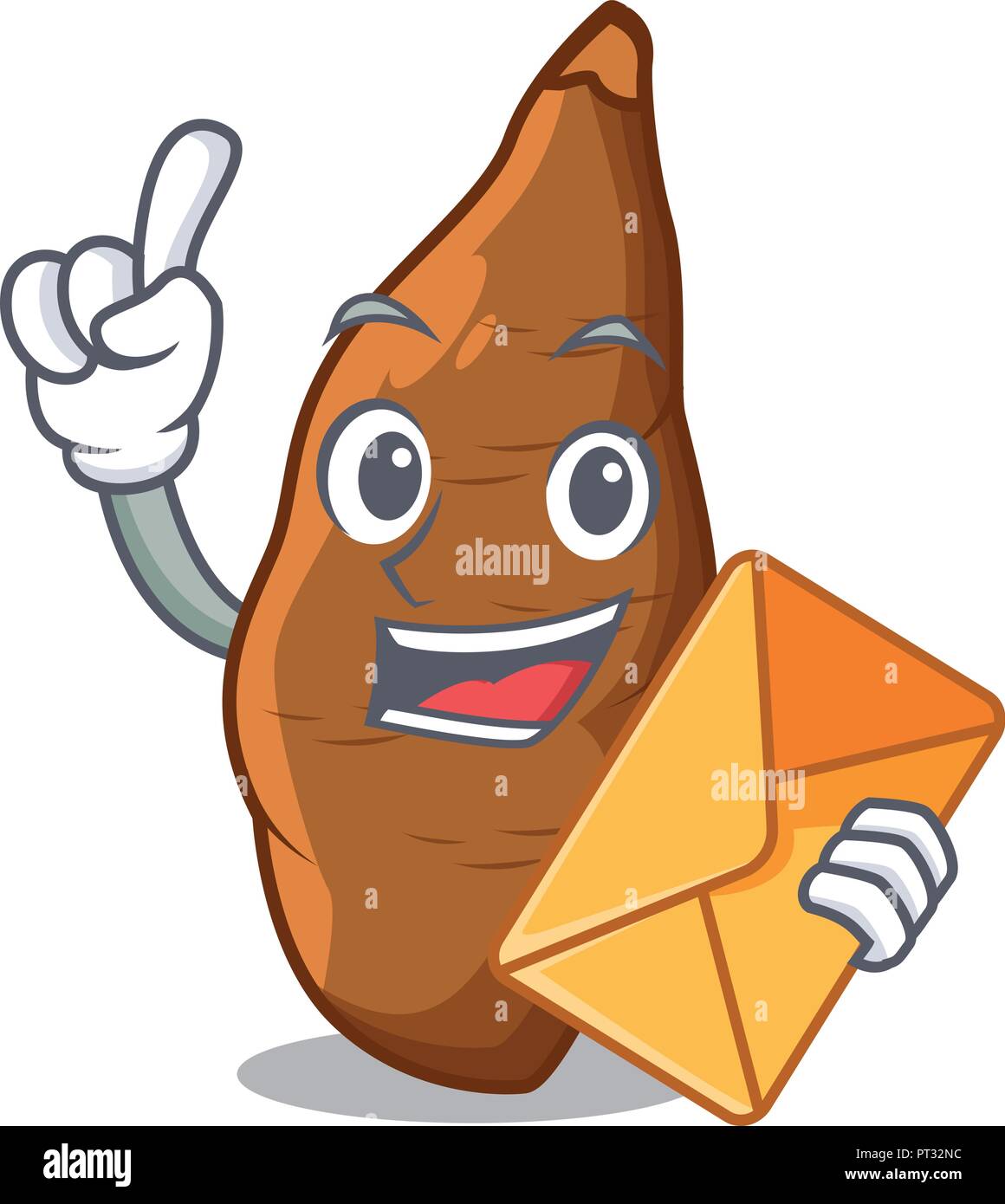 With envelope cassava root on the plate cartoon Stock Vector Image ...