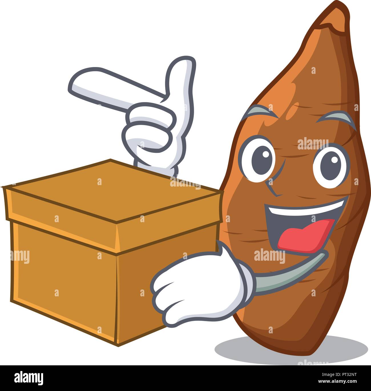 With Box Cassava Root On The Plate Cartoon Stock Vector Image And Art Alamy