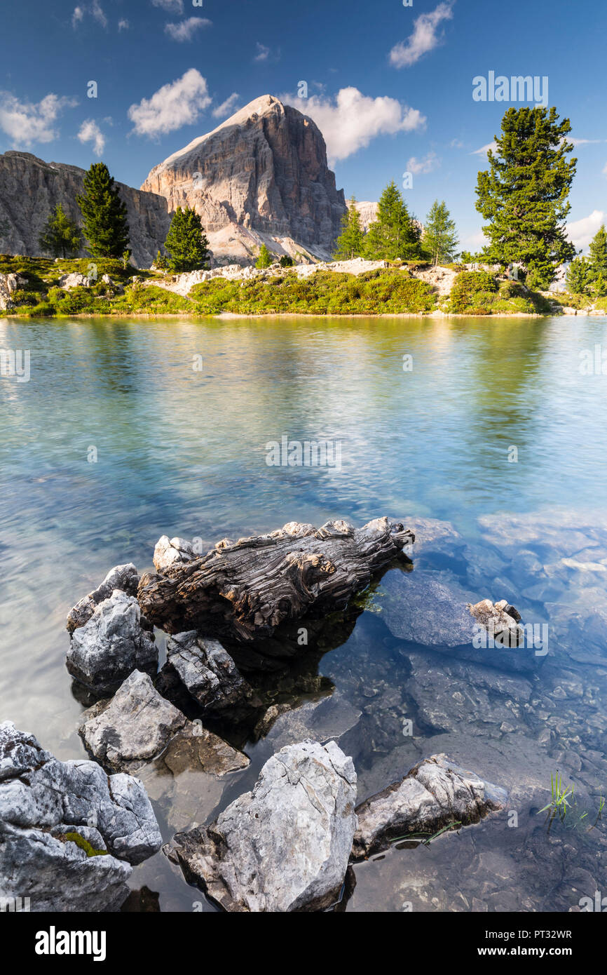 Europe, Italy, Alps, Dolomites, Mountains, Lago di Limedes Stock Photo ...