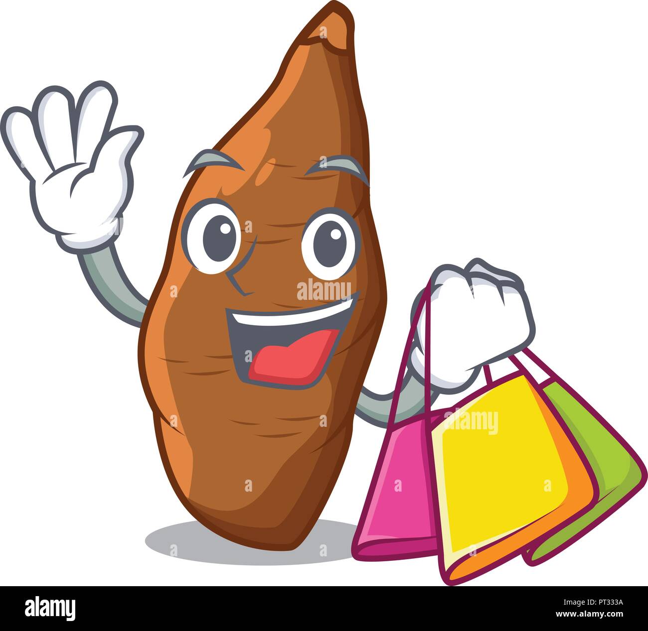 Shopping cassava root on the plate cartoon Stock Vector Image & Art - Alamy