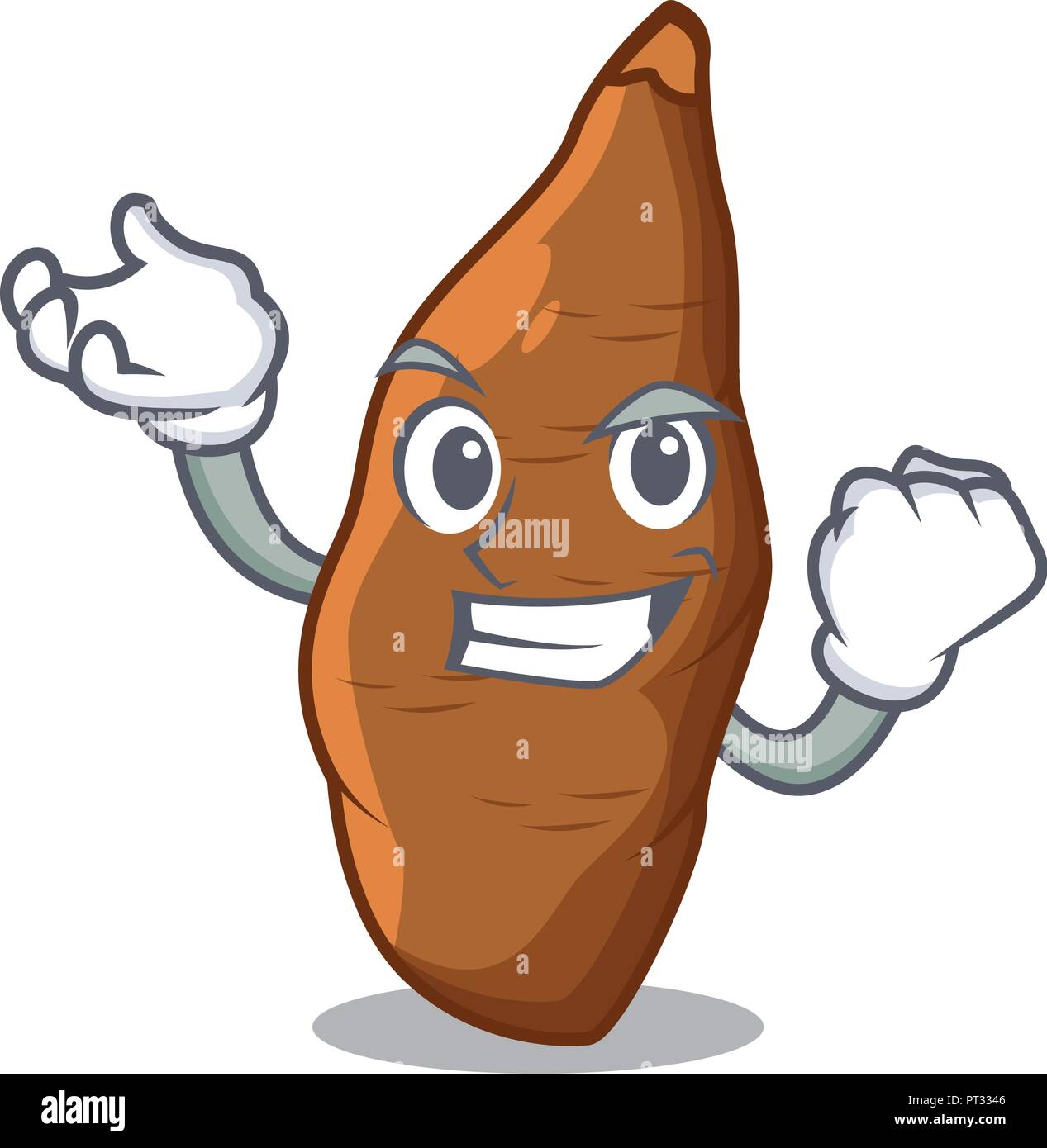 Successful cassava root on the plate cartoon Stock Vector Image & Art ...