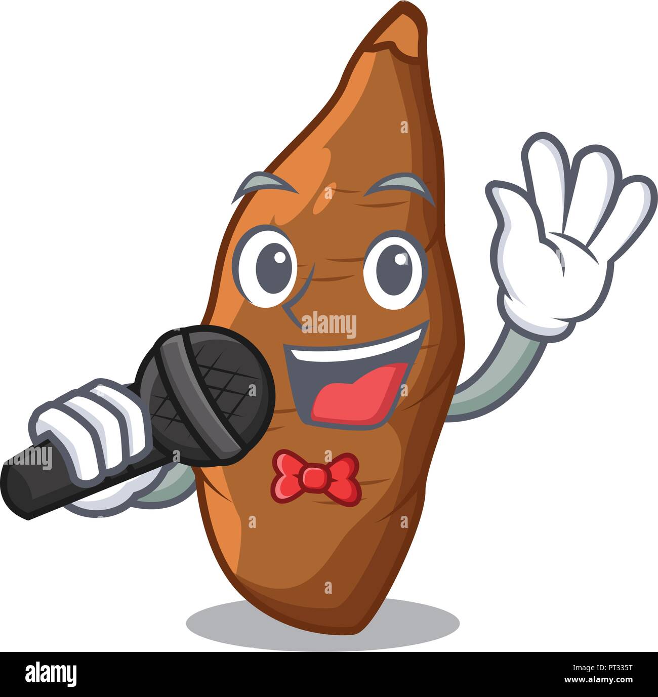 Singing ripe cassava on the cartoon table Stock Vector Image & Art - Alamy
