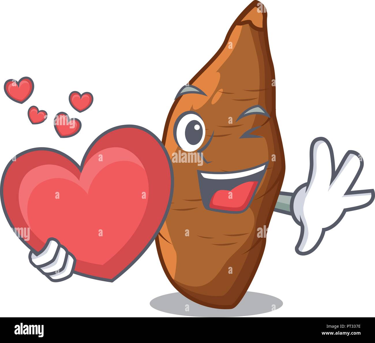 With heart ripe cassava on the cartoon table Stock Vector Image & Art ...