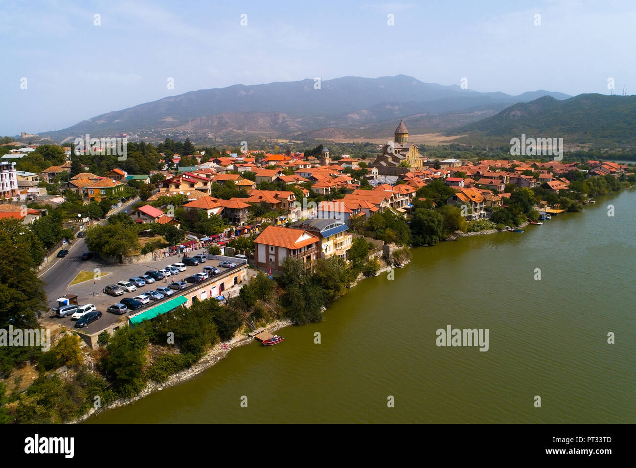 Beautiful aerial view mtskheta river hi-res stock photography and ...