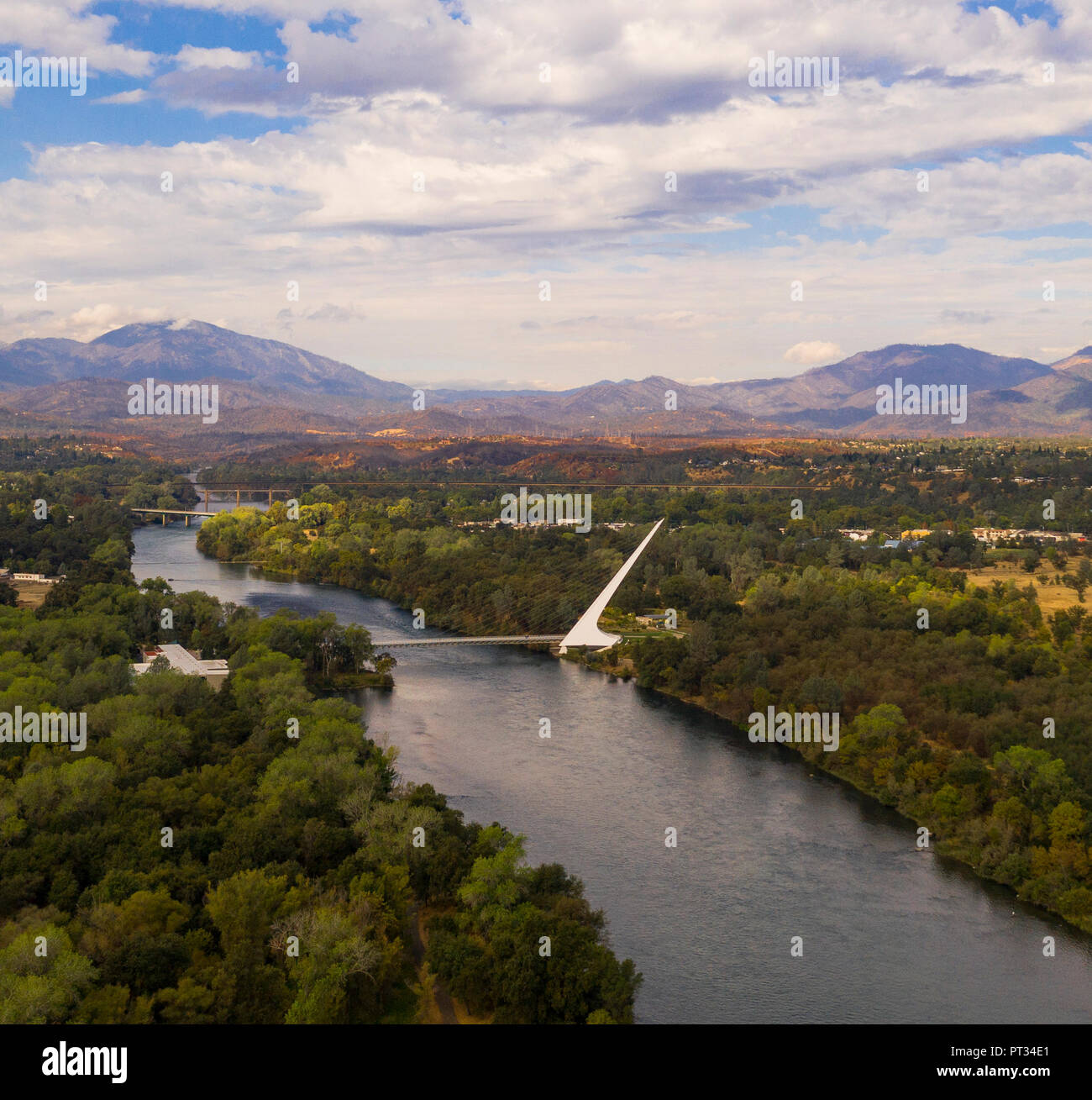 Clear Day to see wildfire damage over the Sacramento River in Redding ...