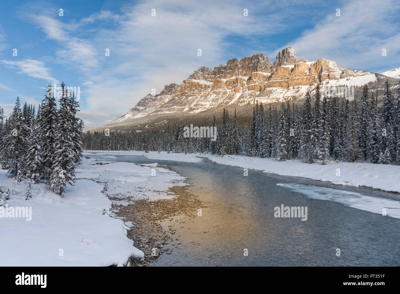 Castle Mountain at Castle Junction, Along Hwy 1 and 1a, Banff National ...