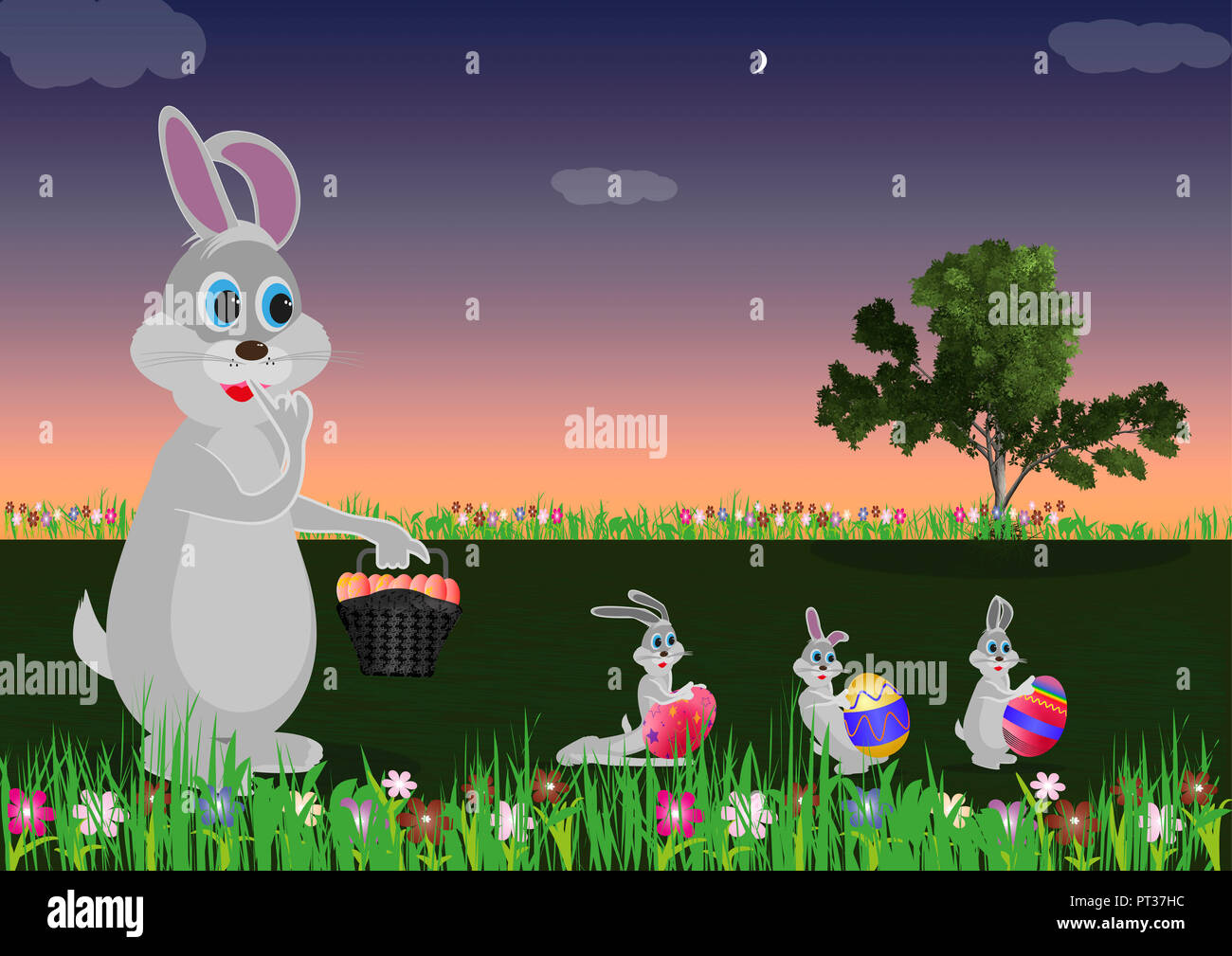 Easter, easter bunny, illustration Stock Photo - Alamy
