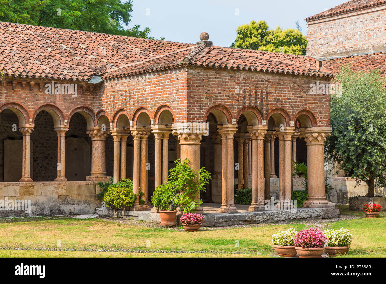 Cloister of the church San Zeno Maggiore, built in the 12th and 13th ...