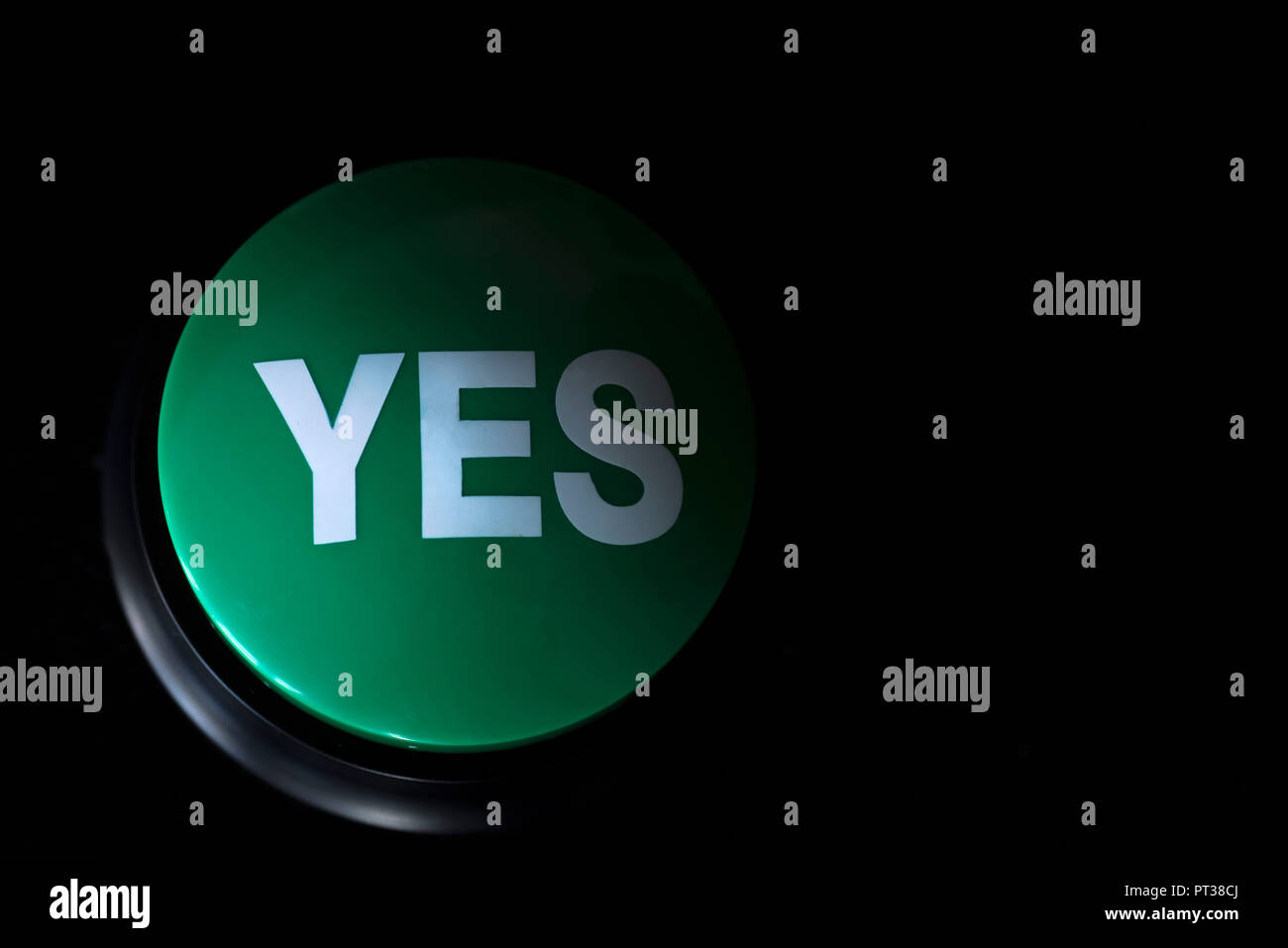 Yes, button, green, alarm button Stock Photo - Alamy