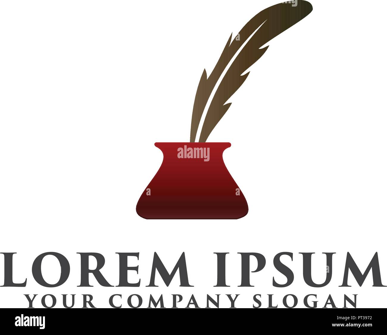 feather pen logo design concept template Stock Vector Image & Art - Alamy