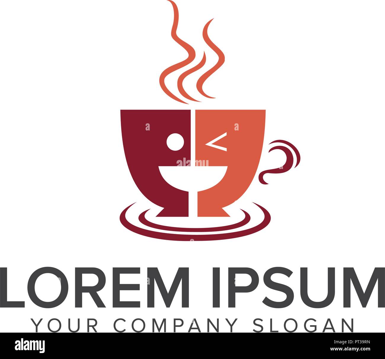 Coffee logo. happy face Food and Drink logo design concept template ...