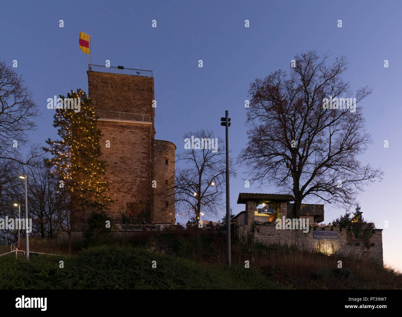 Germany, Baden-Württemberg, Karlsruhe, lookout tower on Turmberg Hill ...