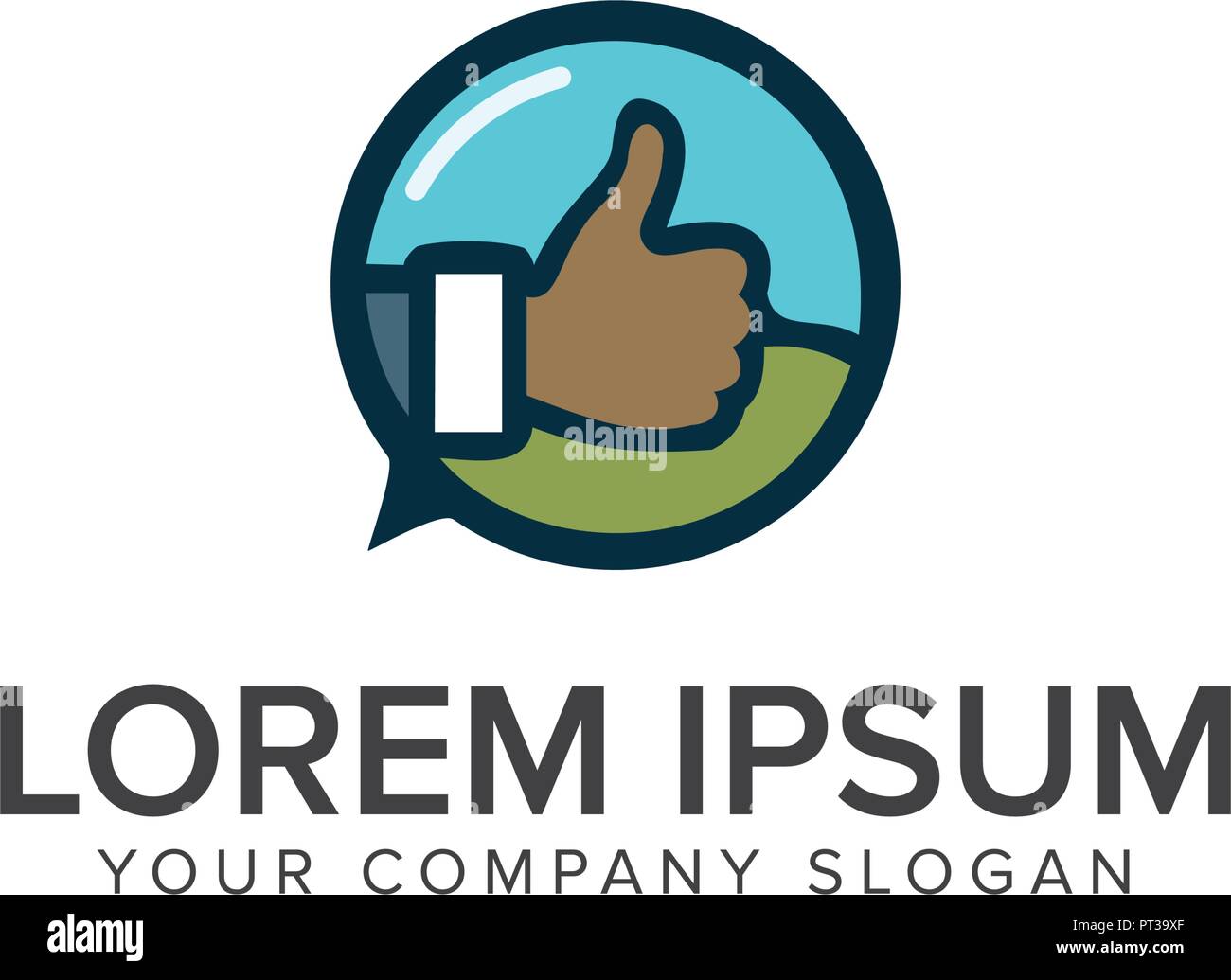 Hand tumb Logo design concept template Stock Vector Image & Art - Alamy