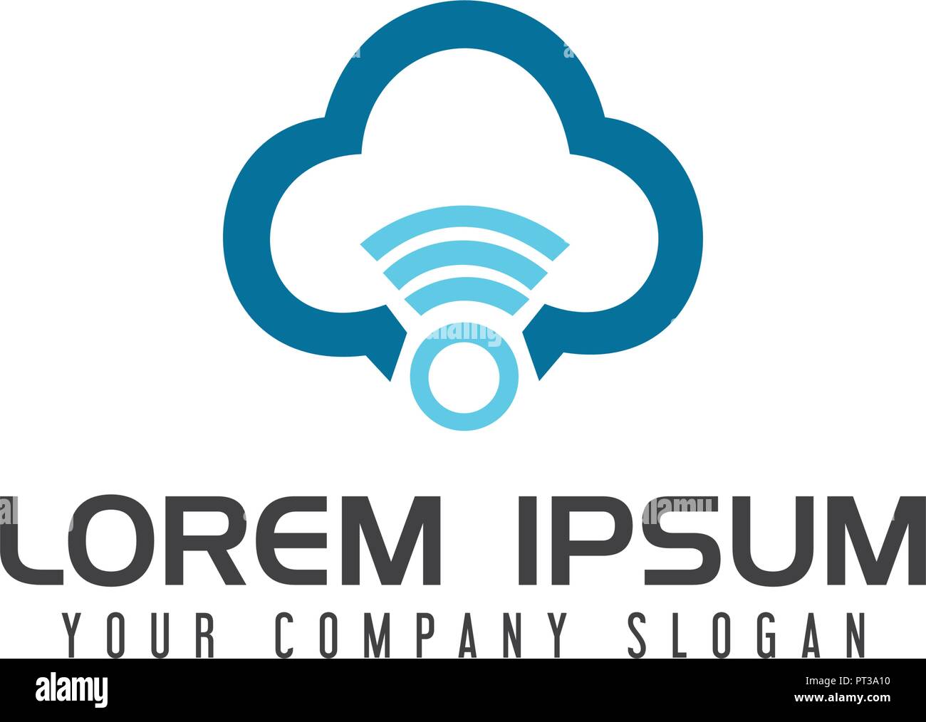 Internet Cloud with wireless logo design concept template Stock Vector ...