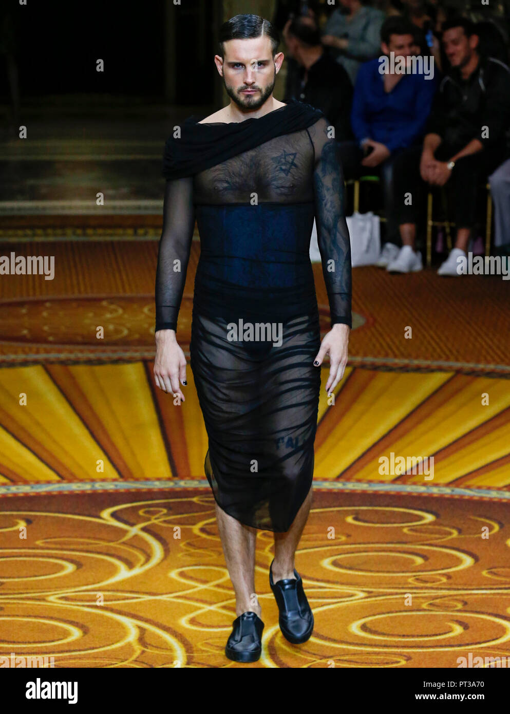 NEW YORK, NY - September 08, 2018: Nico Tortorella walks the runway at ...