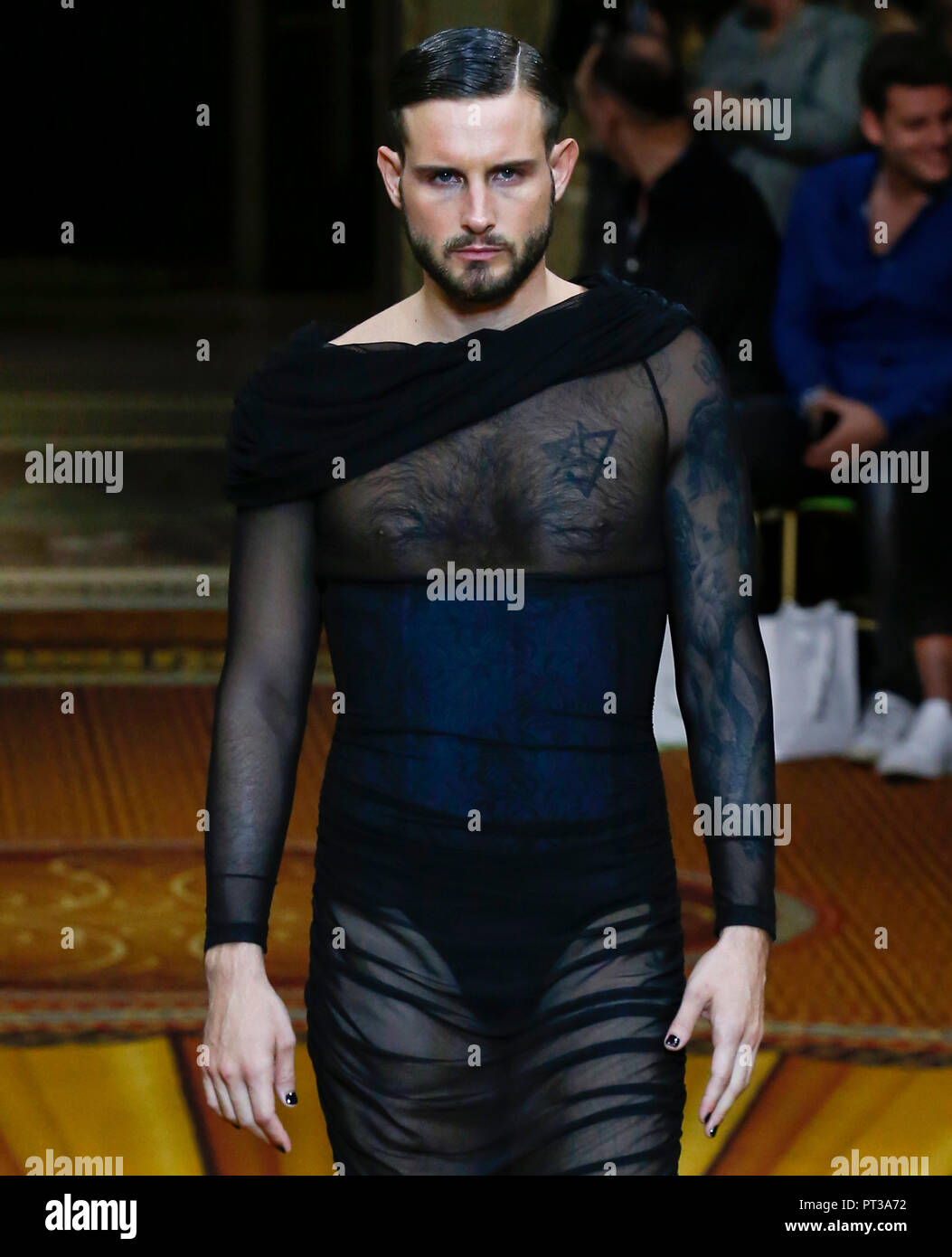 NEW YORK, NY - September 08, 2018: Nico Tortorella walks the runway at ...