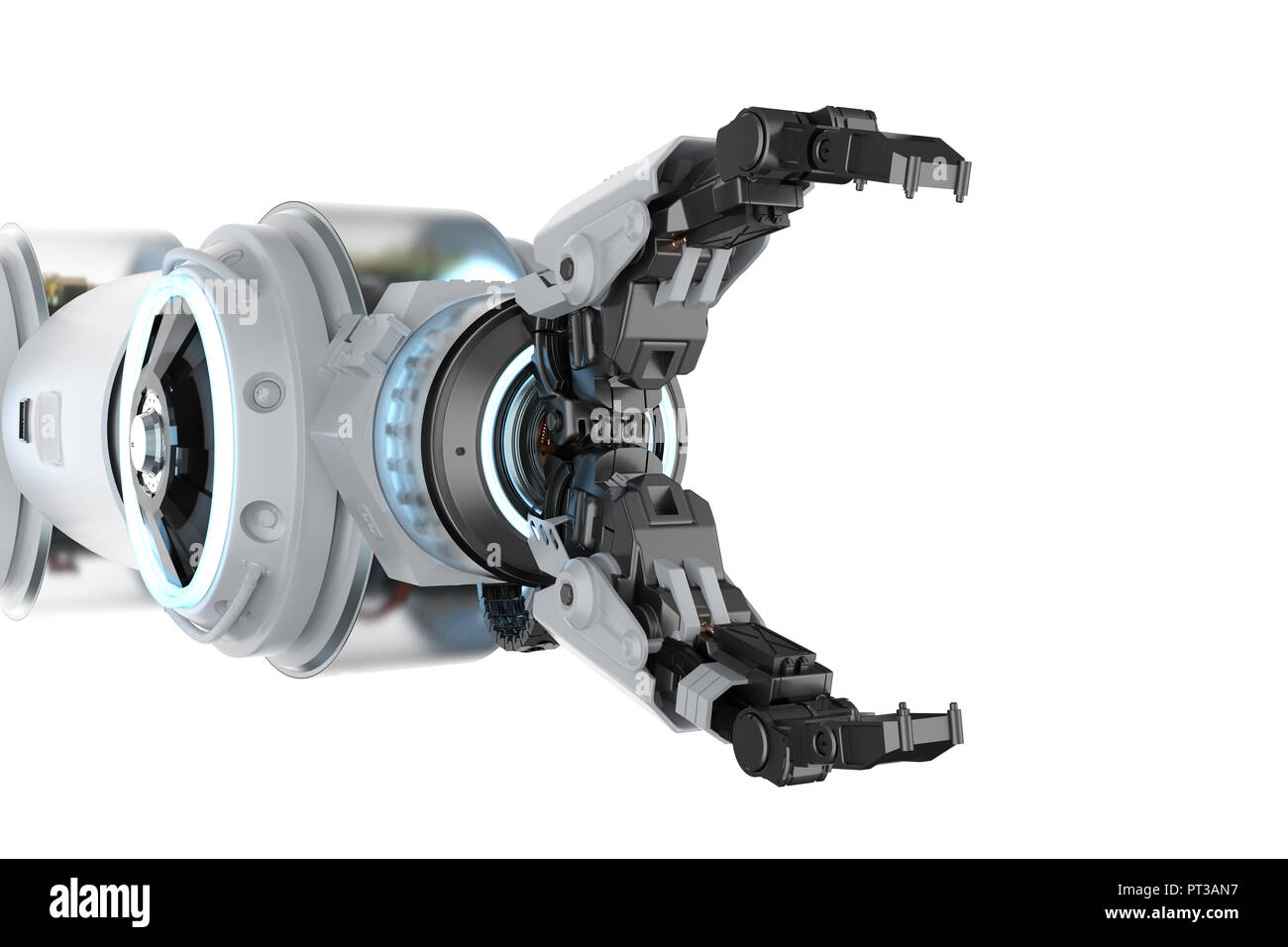 3d rendering white robot arm isolated on white background Stock Photo ...
