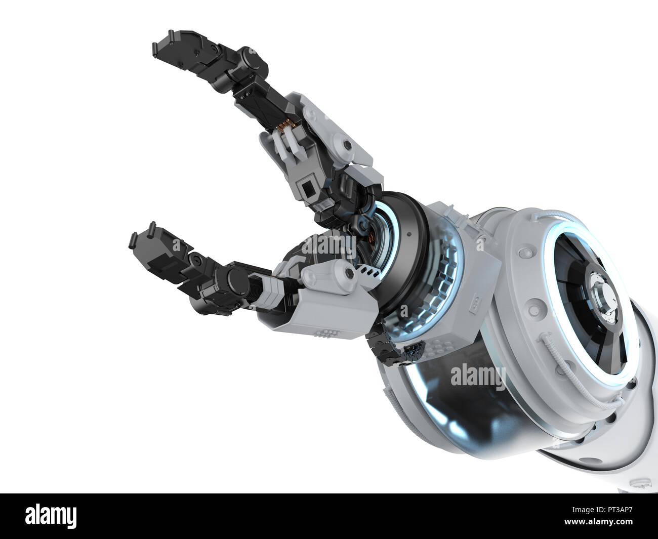 3d rendering white robot arm isolated on white background Stock Photo ...