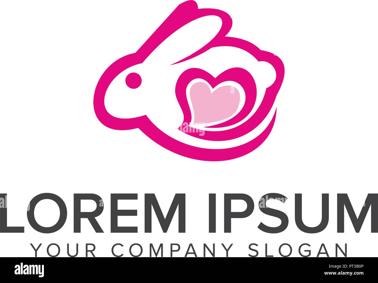 Bunny love logo design concept template Stock Vector Image & Art - Alamy