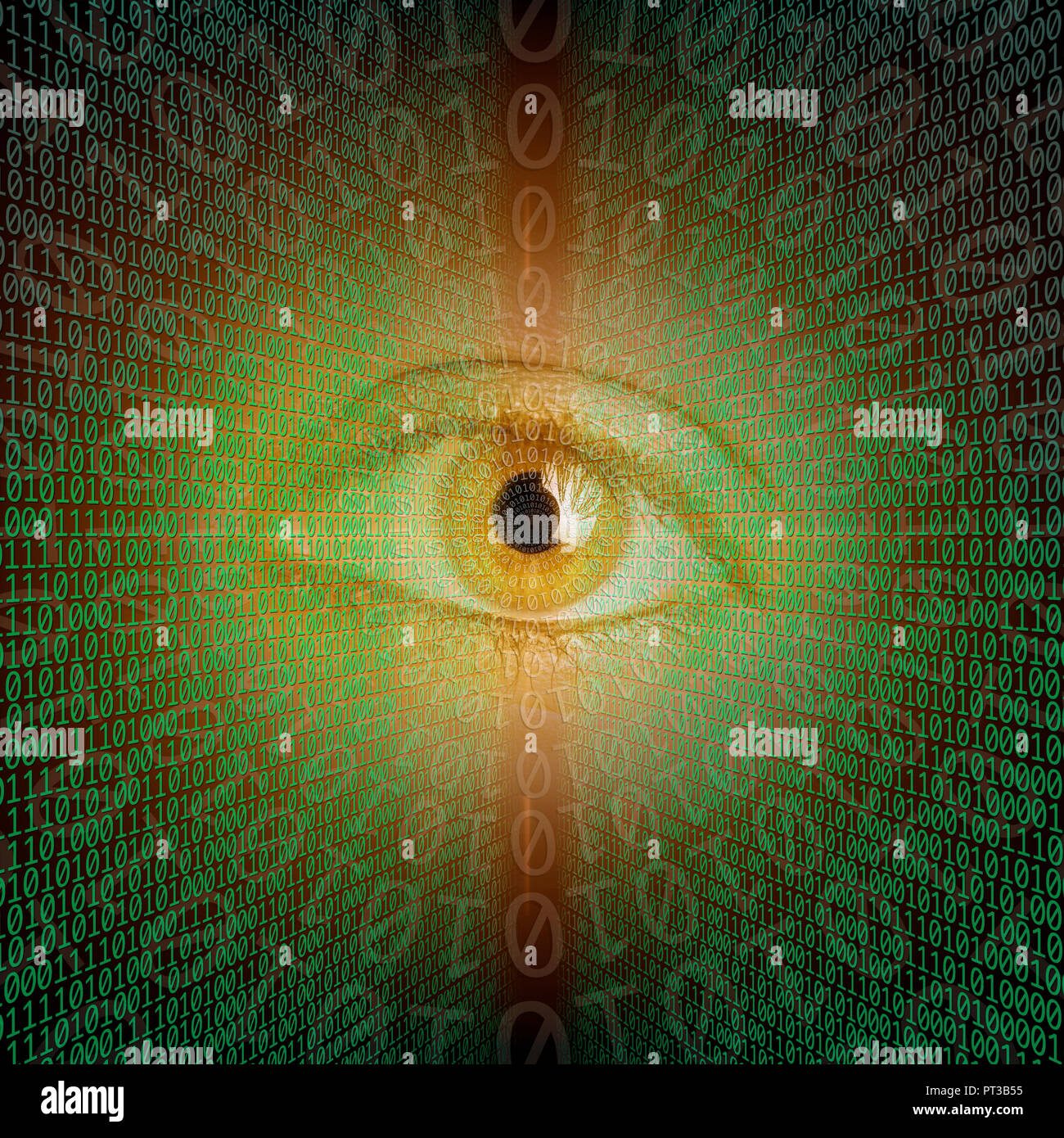 conceptual background image of binary code and abstract lights of ...