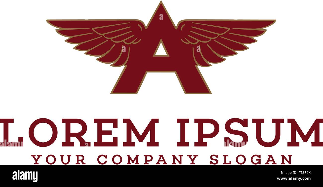 letter A Wings logo design concept template Stock Vector Image & Art ...