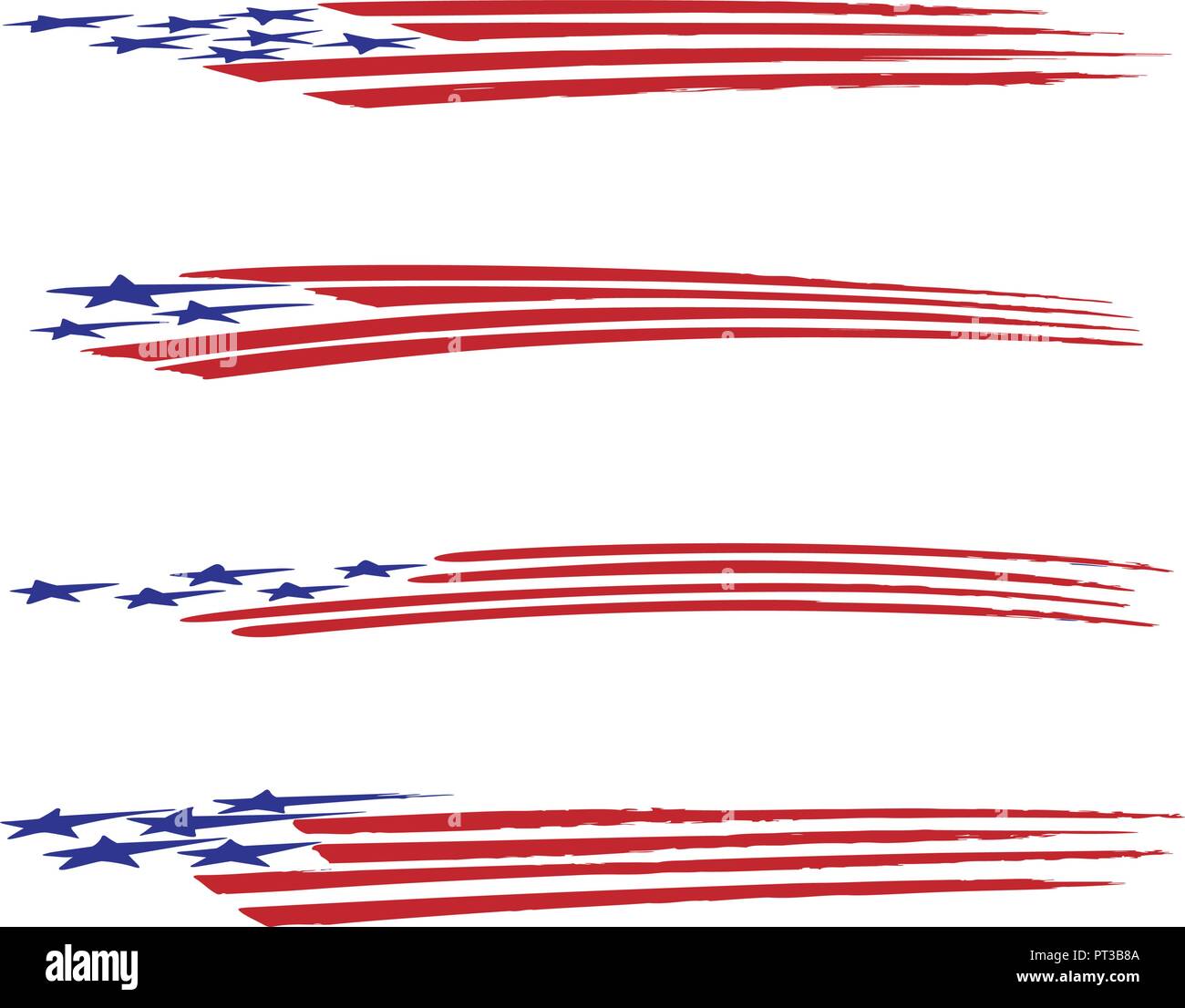 america flag vehicle graphic Vector Illustration set Stock Vector Image ...