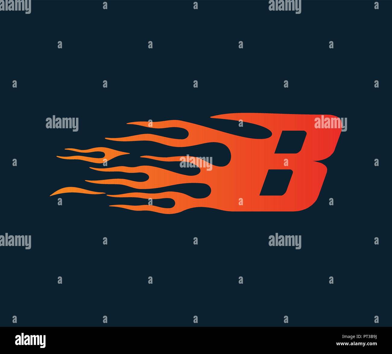 B fire flame logo hi-res stock photography and images - Alamy