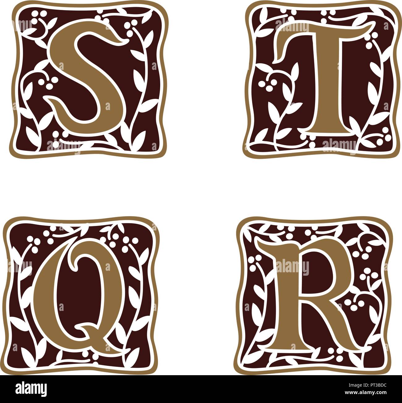 Letter t vintage decorative hi-res stock photography and images - Alamy